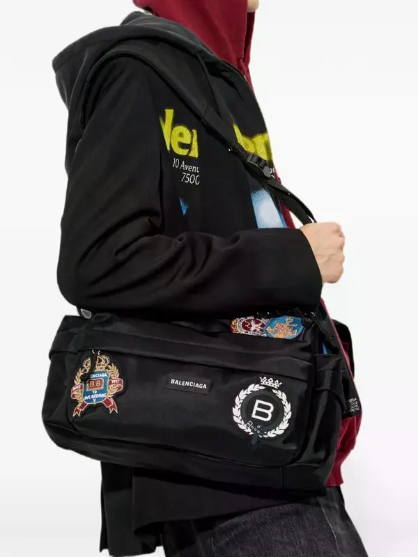 Balenciaga Small Explorer Patch-embellished Shoulder Bag