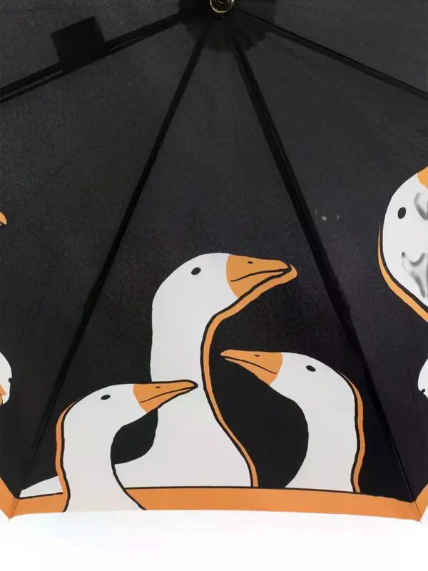 Moschino Goose-print Curved-handle Umbrella