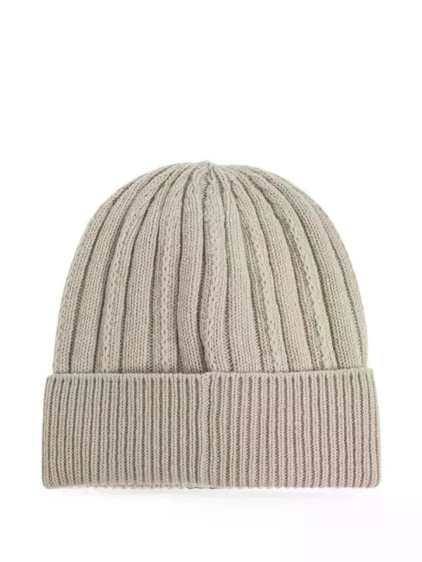 Moncler Logo-patch Ribbed-knit Beanie Hat