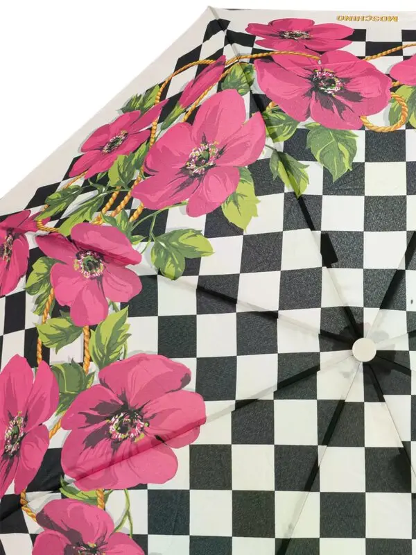 Moschino Floral-motif Checkered Umbrella