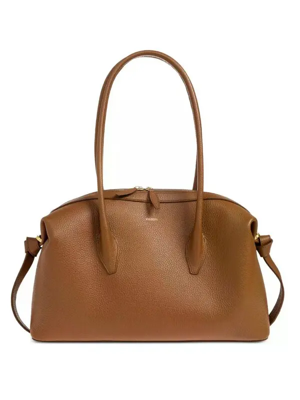 Yuzefi Hazel Brioche Duffle Leather Tote Bag - Brown