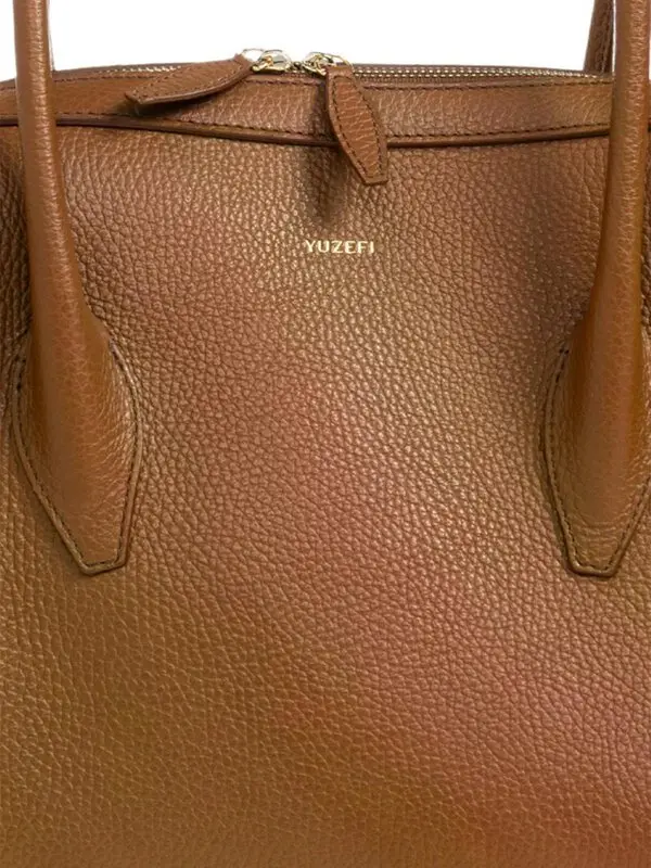 Yuzefi Hazel Brioche Duffle Leather Tote Bag
