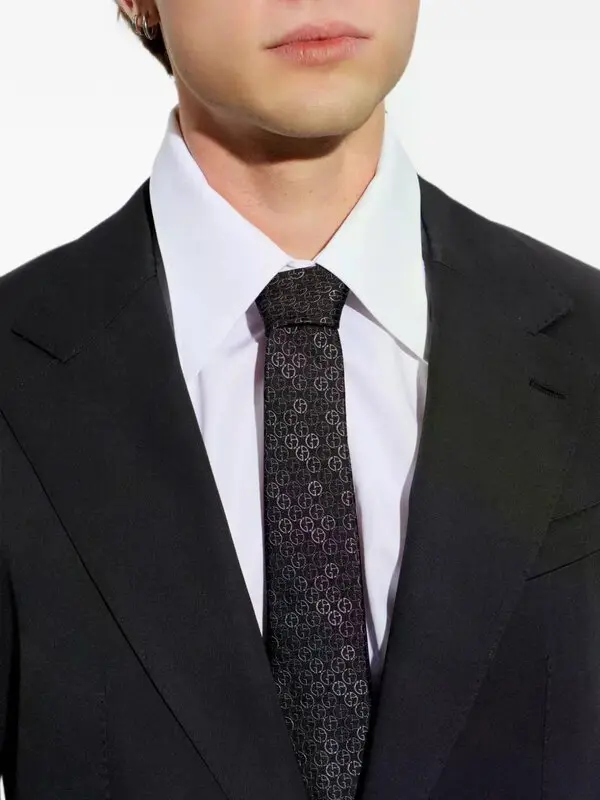 Giorgio Armani Logo-jacquard Silk Tie