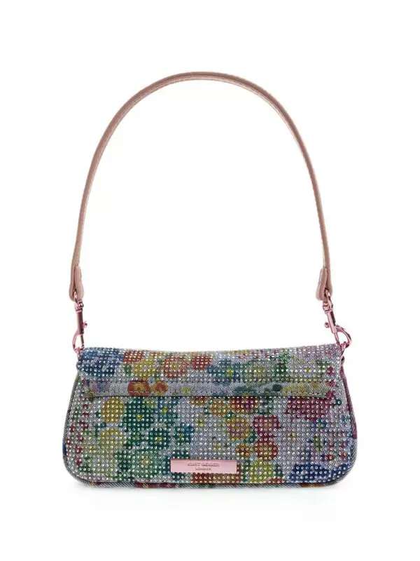 Kurt Geiger Pickle Crystal-embellished Shoulder Bag - Grey