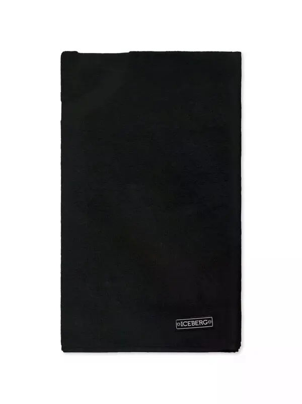 Iceberg Logo-debossed Beach Towel - Black