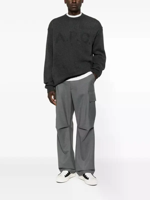 A.p.c. Logo-intarsia Crew-neck Sweater
