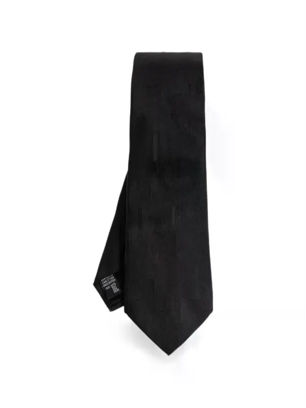 Giorgio Armani Embroidered-logo Tie - Black