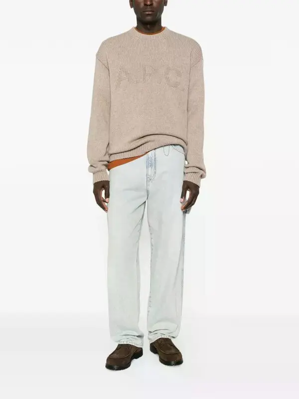 A.p.c. Logo-knit Crew-neck Sweater