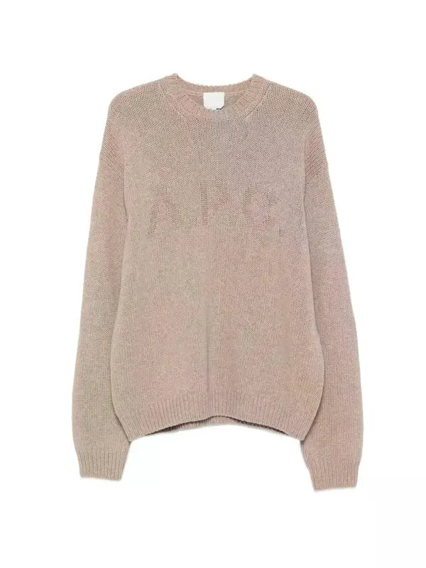 A.p.c. Logo-knit Crew-neck Sweater - Neutrals