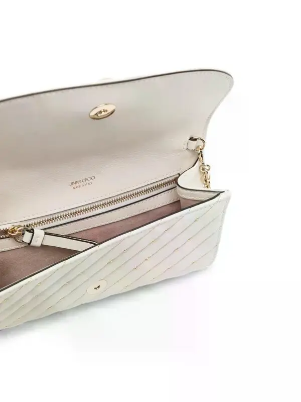 JIMMY CHOO Jc Logo Studded Leather Wallet On Chain