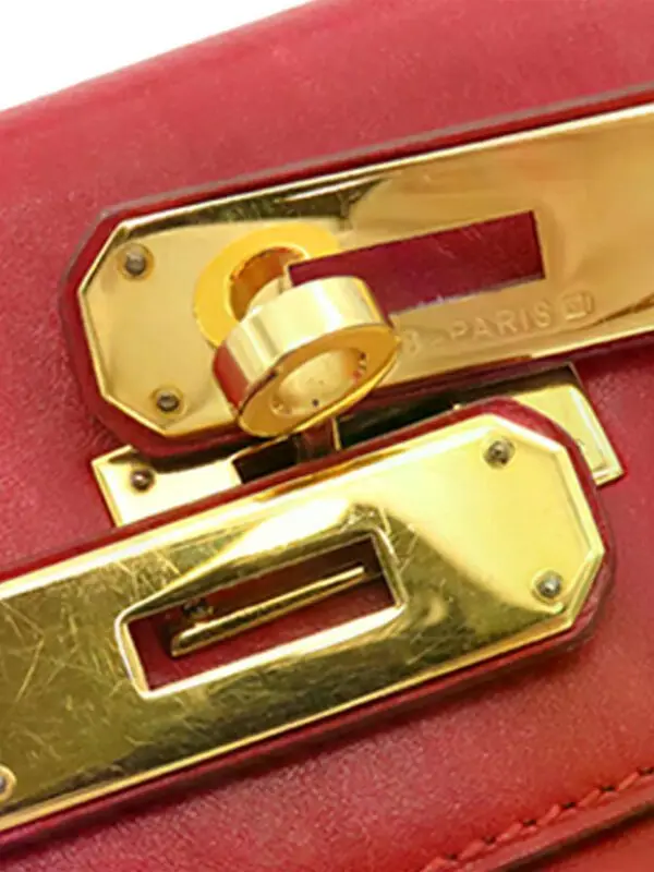Hermès 1996 Box Calf Kelly Retourne 32 Satchel - Red