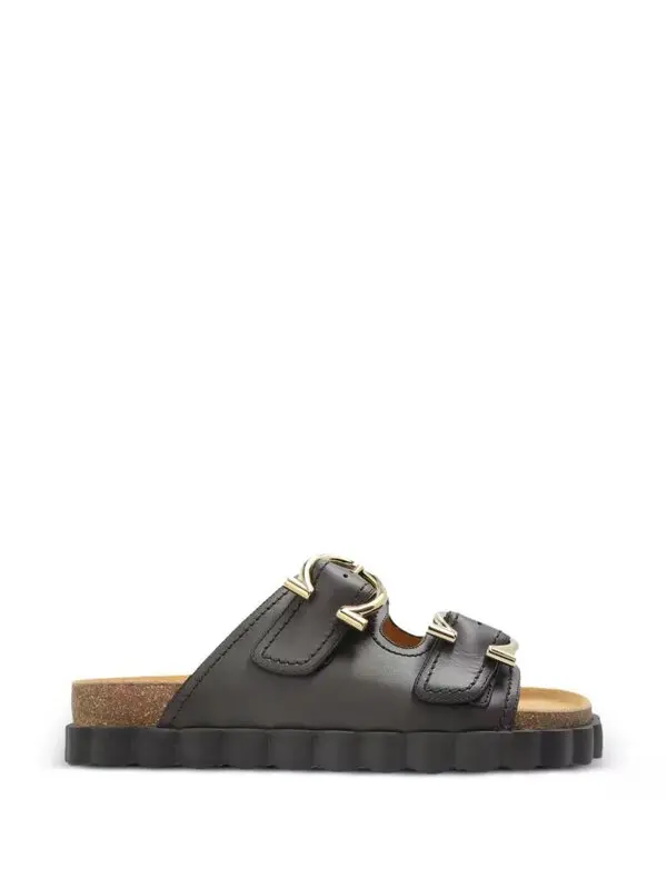 FERRAGAMO Gancini Buckle Sandals - Brown