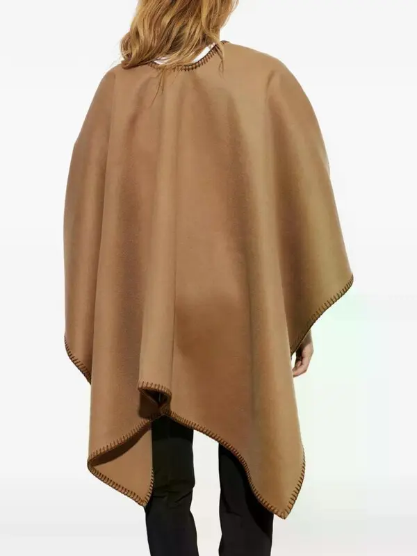 Max Mara Belted Whipstitch-trim Poncho