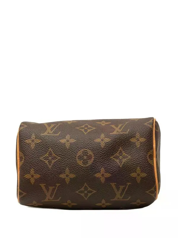 LOUIS VUITTON Monogram Nano Speedy Bandouliere Satchel - Brown