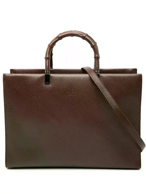 Gucci 2000-2015 Calfskin Bamboo Satchel - Brown