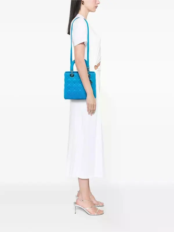 Dior Lambskin Cannage Lady Satchel - Blue