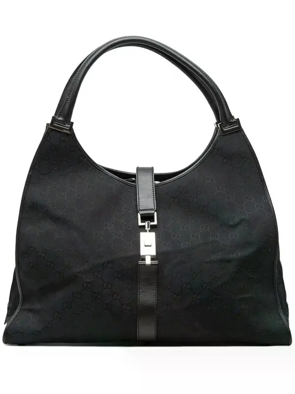 Gucci 1999-2008 Gg Canvas Jackie Bardot Travel Bag - Black