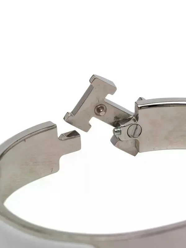 Hermès Enamel And Palladium-plated Metal Clic H Bracelet Pm