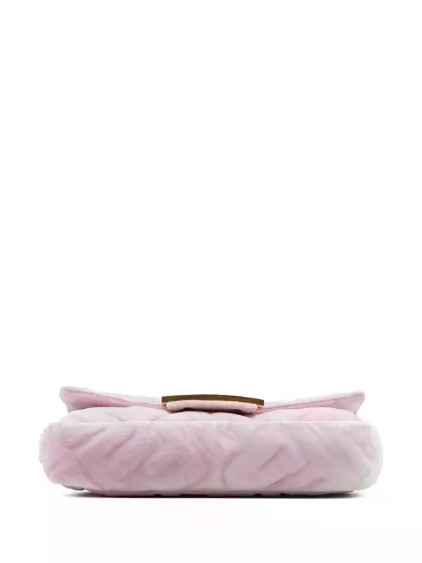 Fendi Mini Zucca Embossed Velvet Baguette Satchel - Pink