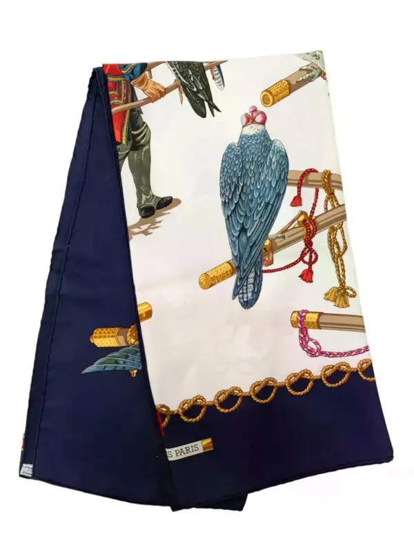 Hermès 2000-2026 Les Oiseaux Du Roy Silk Scarf 90 Scarves - Blue