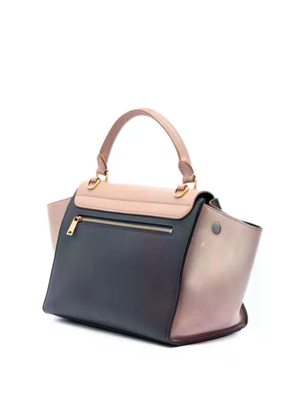 Celine Leather Trapeze Satchel - Black