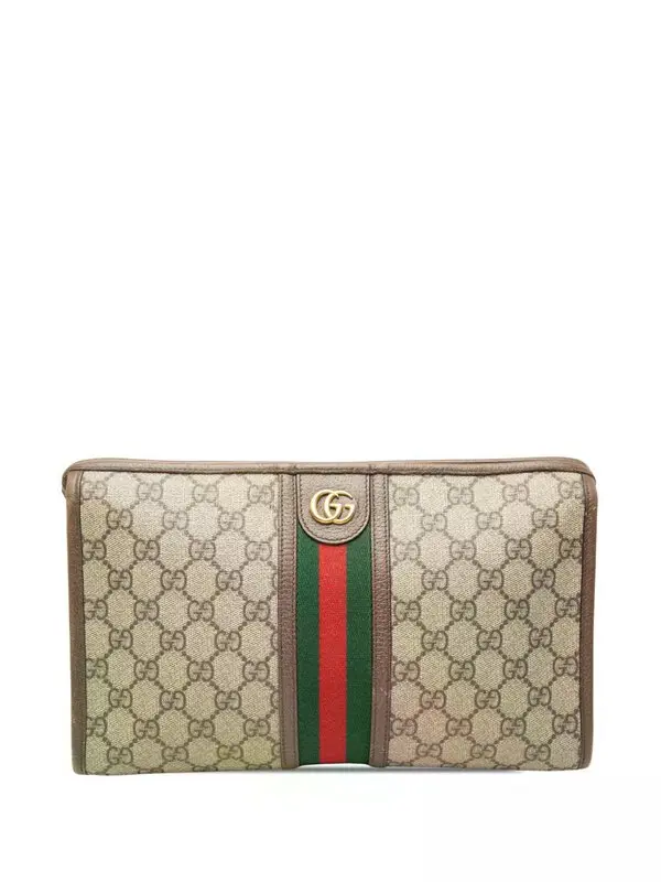 Gucci 2000-2015 Gg Supreme Web Ophidia Clutch Bag - Neutrals