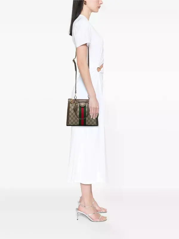 Gucci 2000-2015 Small Gg Supreme Ophidia Satchel - Neutrals