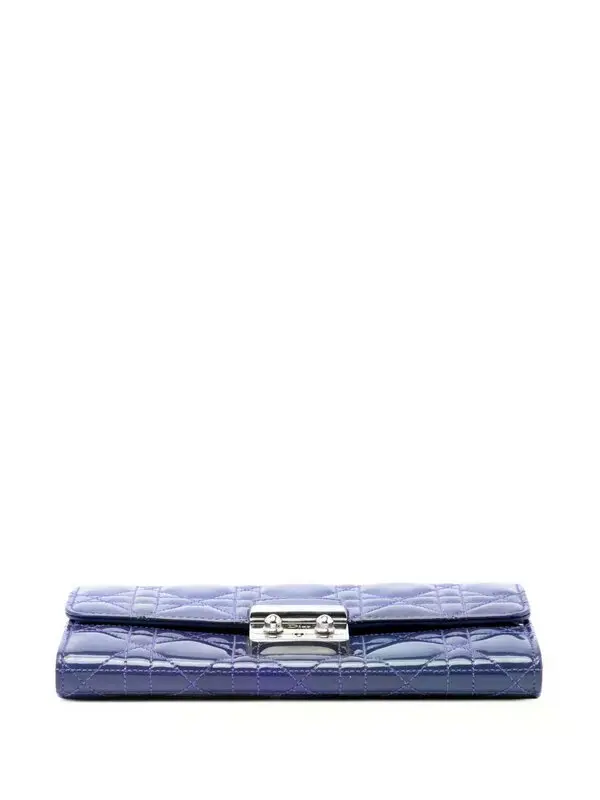 Dior Patent Cannage Miss Wallet On Chain Handbag - Blue