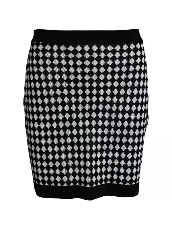 Balmain Checked Pencil Mini Skirt