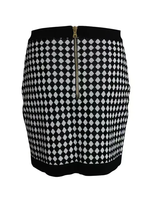 Balmain Checked Pencil Mini Skirt