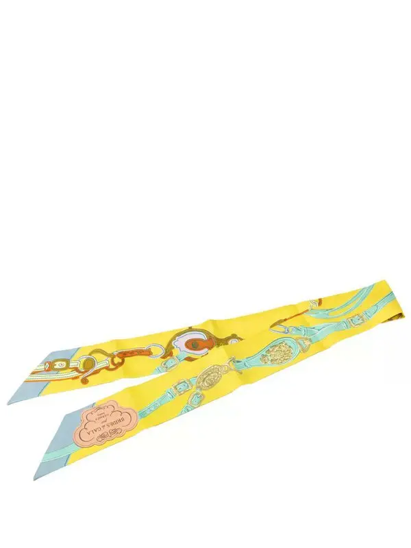 Hermès 2010-2018 Brides De Gala Silk Twilly Scarf Scarves - Yellow