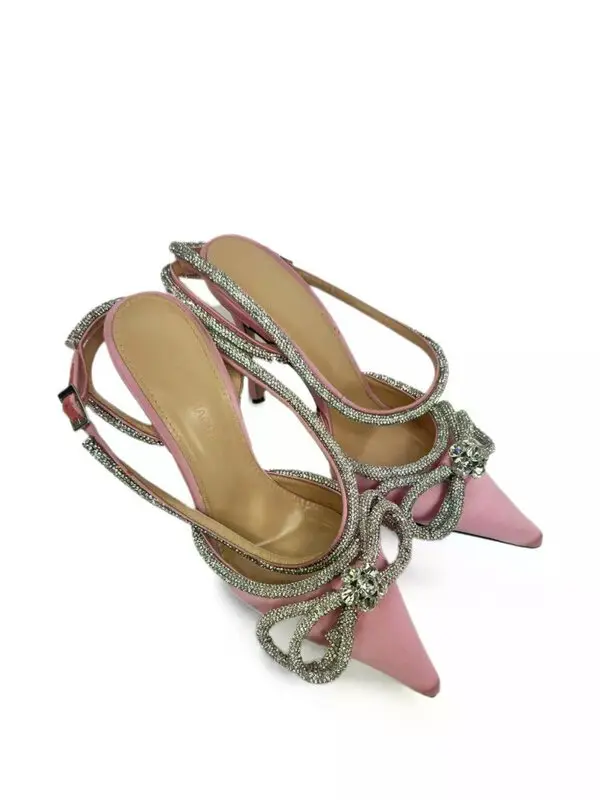 Mach & Mach Double Bow Ankle Strap Pumps