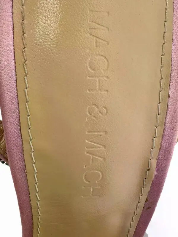 Mach & Mach Double Bow Ankle Strap Pumps - Pink