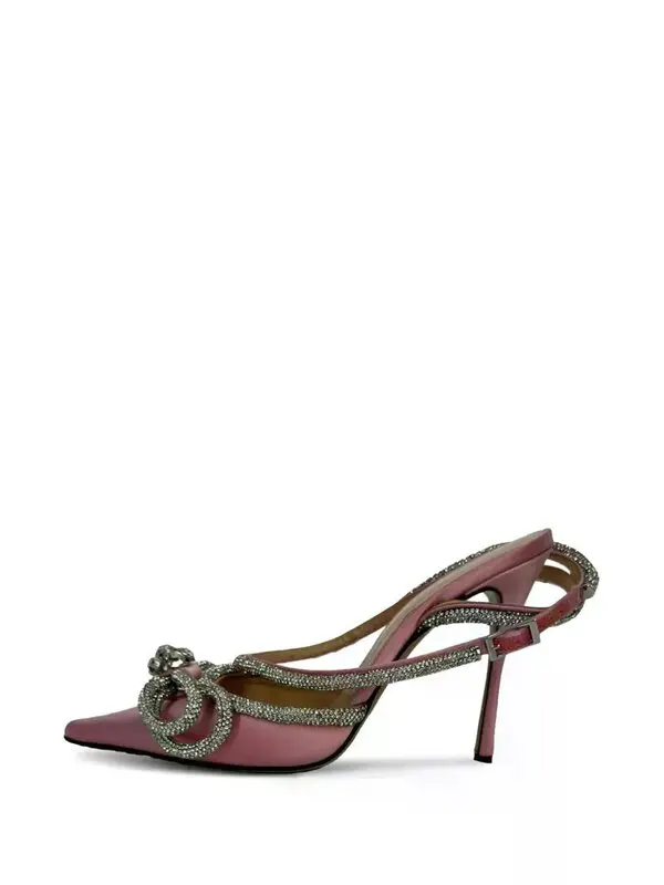 Mach & Mach Double Bow Ankle Strap Pumps