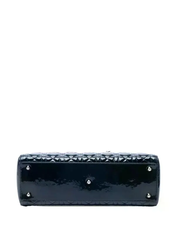 Dior Patent Cannage Lady Satchel - Blue