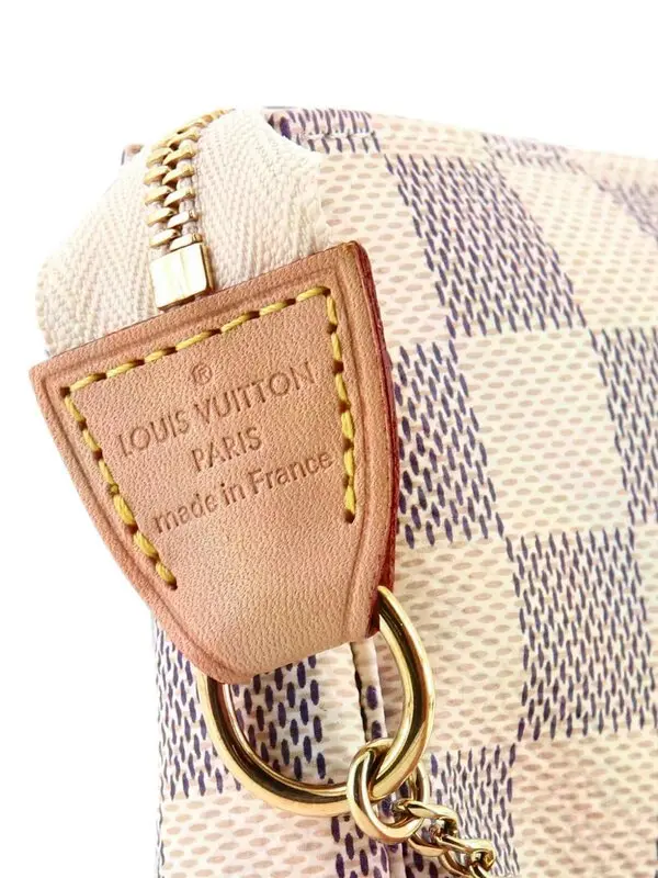 LOUIS VUITTON Pochette Accessoires Damier Mini Clutch Bag - White
