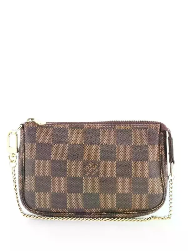 LOUIS VUITTON Pochette Accessoires Damier Mini Clutch Bag - Brown