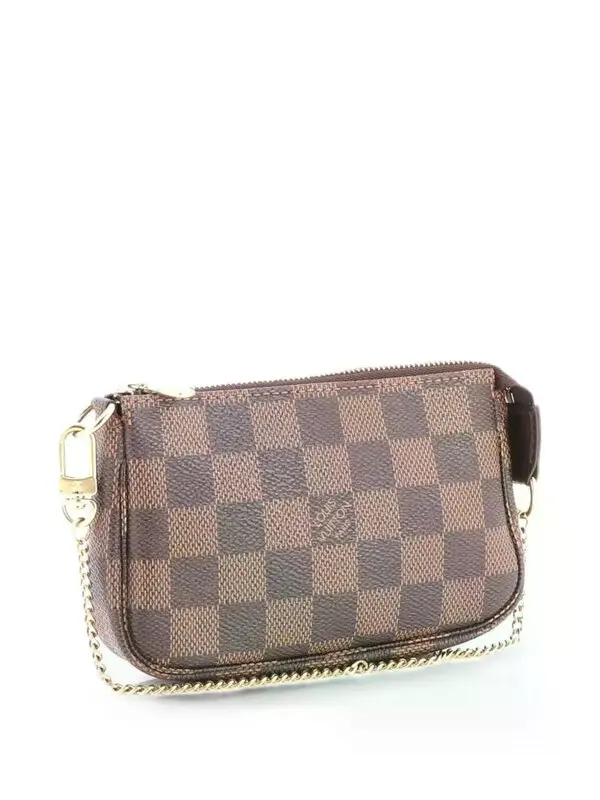LOUIS VUITTON Pochette Accessoires Damier Mini Clutch Bag - Brown
