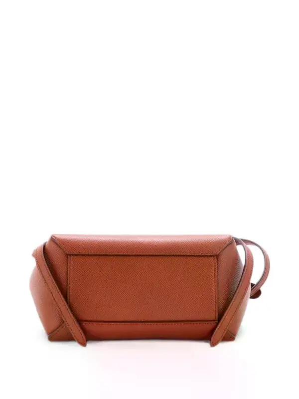 Celine Textured Leather Belt Bag Nano Shoulder Bag - Brown