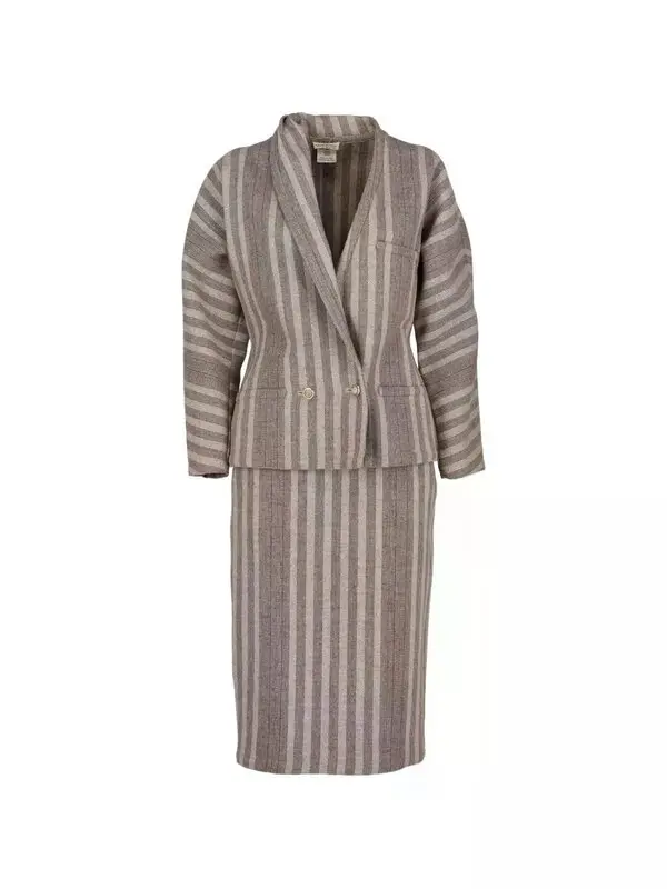 Versace Striped Wool Skirt Suit