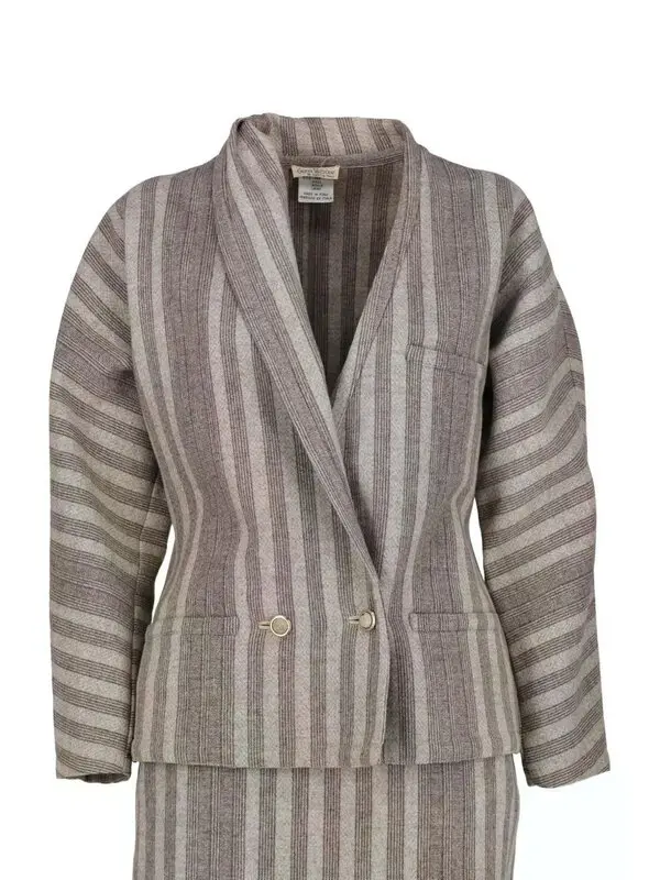 Versace Striped Wool Skirt Suit
