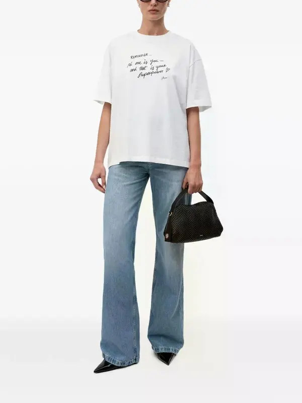 BOSS Marlene High-waisted Regular-fit Jeans In Cross-hatch Denim - Blue