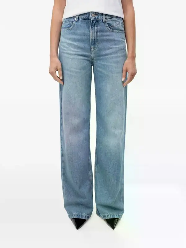 BOSS Marlene High-waisted Regular-fit Jeans In Cross-hatch Denim
