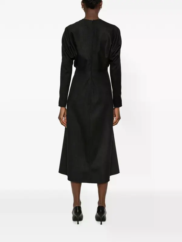 Victoria Beckham Long-sleeve Midi Dress - Black