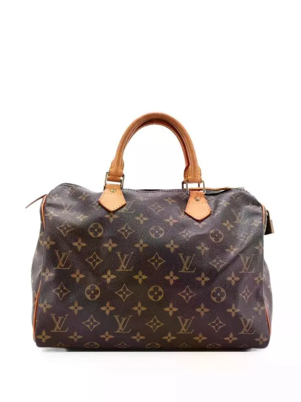 LOUIS VUITTON Speedy Handbag Monogram Canvas 30 Satchel - Brown