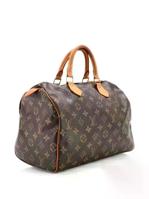 LOUIS VUITTON Speedy Handbag Monogram Canvas 30 Satchel - Brown