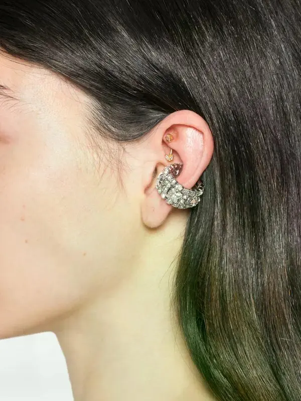 Patrizia Pepe Crystal Embellished Ear Cuff - Silver