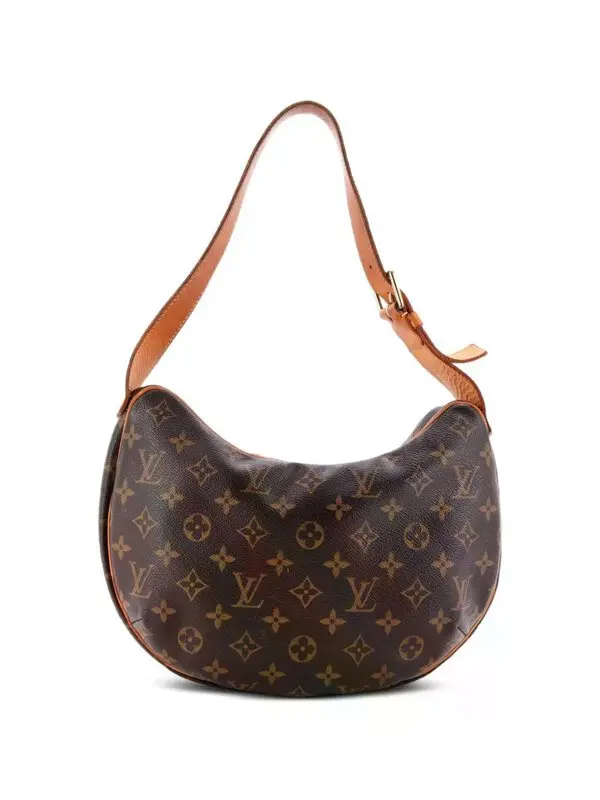 LOUIS VUITTON Croissant Mm Monogram Canvas Hobo Bag - Brown