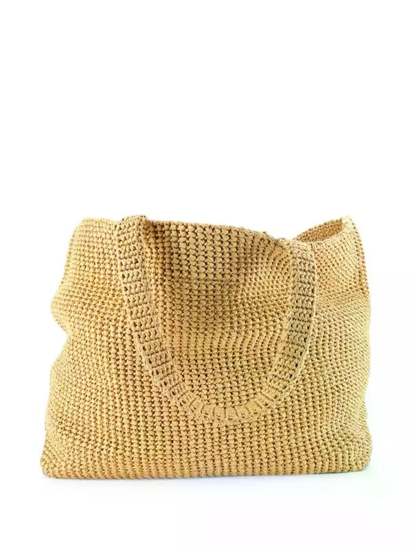 Prada Logo Raffia Xl Tote Bag