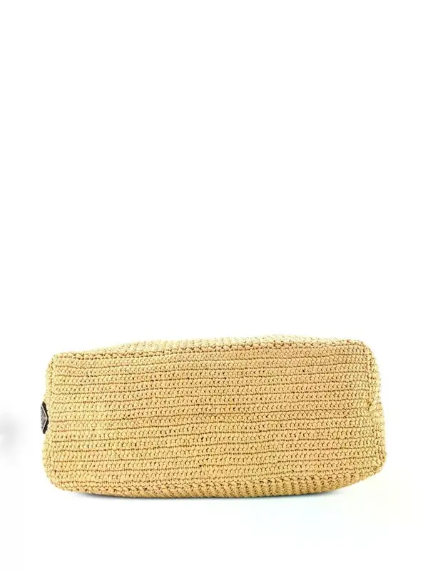 Prada Logo Raffia Xl Tote Bag